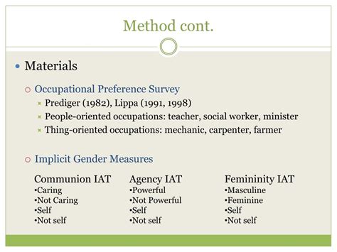 Ppt The Relationship Between Implicit And Explicit Gender Powerpoint
