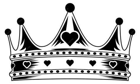Premium Vector Black And White Illustration Crown Vector