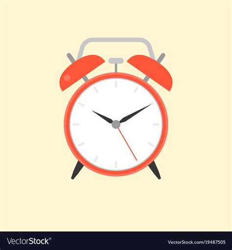 Alarm Clock Flat Design Royalty Free Vector Image