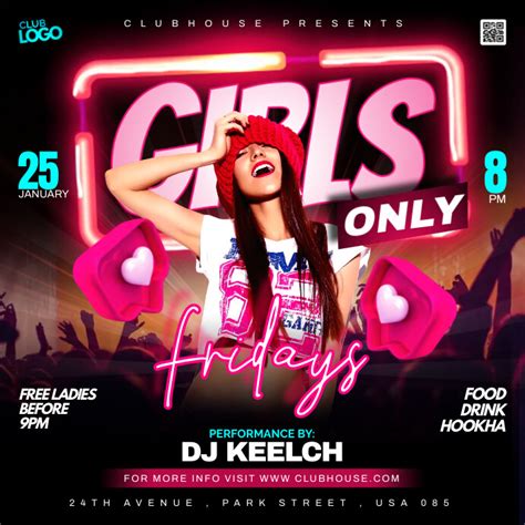 Girls Night Out Party Flyer Template Postermywall