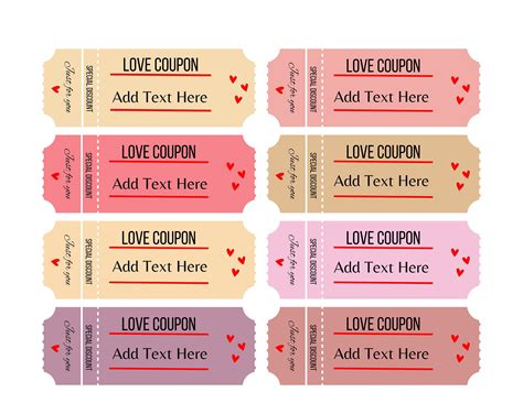 Customizable Love Coupons Love Voucher T For Him T For Her