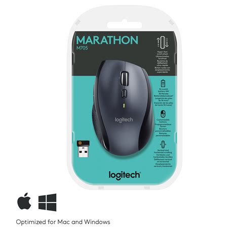 Logitech Marathon Mouse M705 Wireless Laser 7 Button 1000 Dpi Shs