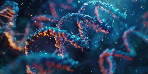 Dna Strands Close Up Premium Ai Generated Image