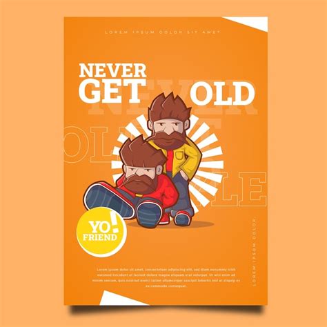 Premium Vector Cover And Flyer Template With Man Old Style
