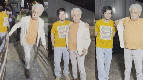 Legendary Actor Nasruddin Shah With Son Imaad Shah Arrives At Zee 5