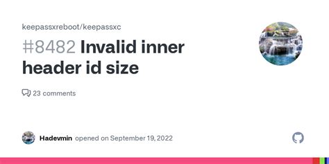 invalid inner header id size · issue 8482 · keepassxreboot keepassxc