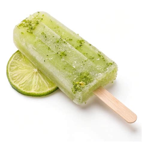 Frozen Lime Popsicle Isolated On White Background Stock Illustration Illustration Of Cold