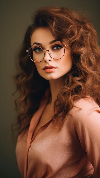 Premium Ai Image Woman Wearing Glasses Long Curly Hair