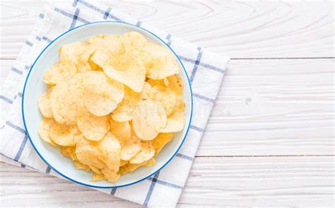 Potato Chips On Plate Stock Image Image Of Spicy Salted 121382165