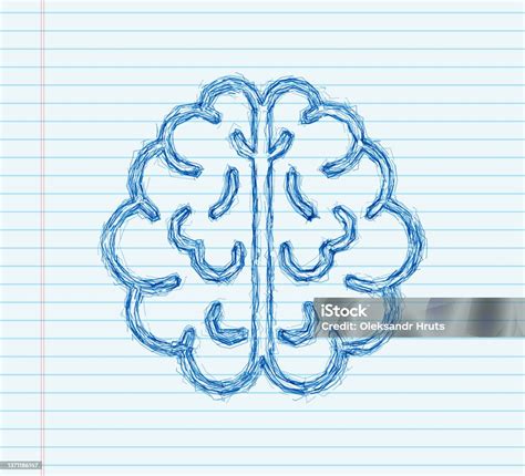 인간의 두뇌 스케치 아이콘 사고 과정 브레인 스토밍 좋은 생각 뇌 활동 벡터 스톡 일러스트레이션 Mental Wellbeing에