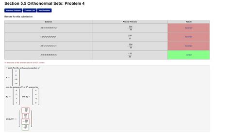 Solved Section 5 5 Orthonormal Sets Problem 4 Previous