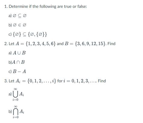 Solved Determine If The Following Are True Or False A Chegg