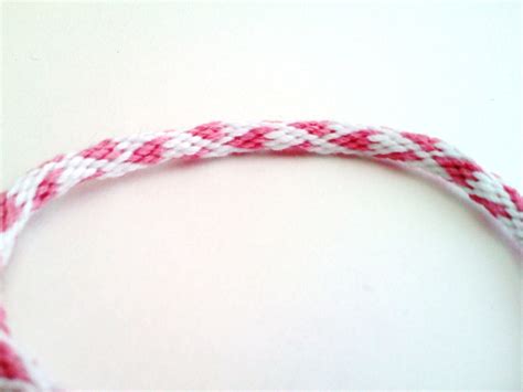 Kumihimo Bracelet With Heart Pattern In White