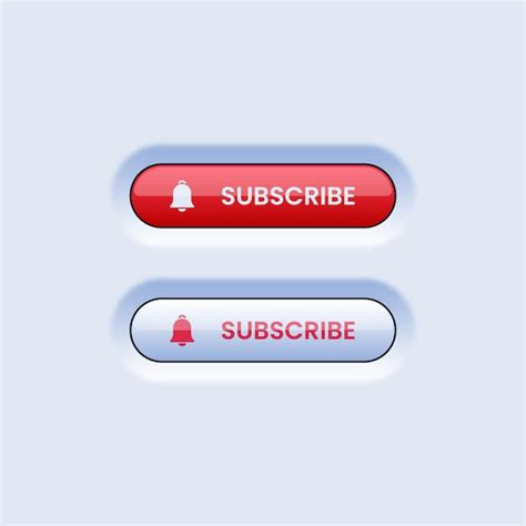 Iconos De Botón De Suscripción Rojo Y Blanco Vector Premium