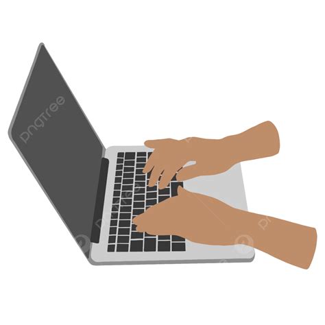 Hands Typing Laptop Vector Design Images Hands On The Laptop Are