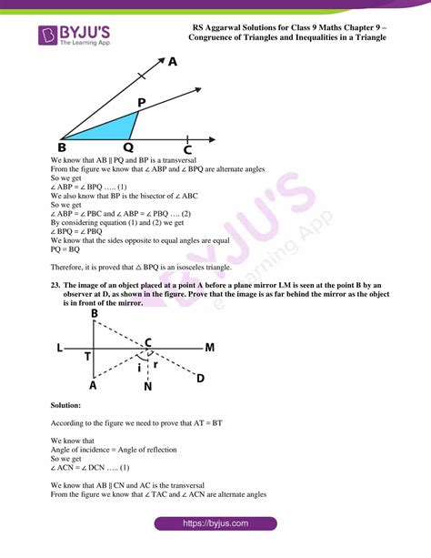 Avail RS Aggarwal Solutions For Class 9 Chapter 9 Congruence Of