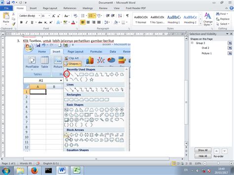 Membuat Textbox Di Msexcel 2007