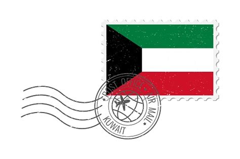 クウェートグランジ郵便切手白い背景にクウェートの国旗とビンテージはがきベクトル図レトロなスタイル Sendのベクターアート素材や画像を多数