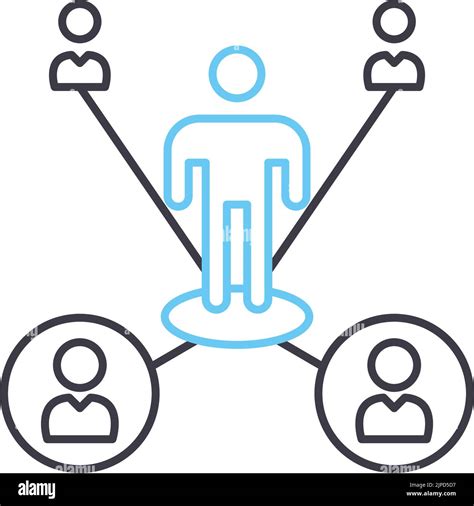 User Network Line Icon Outline Symbol Vector Illustration Concept