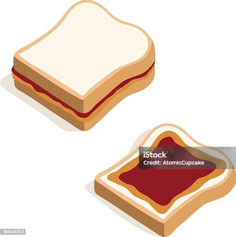 Cartoon Image Of Peanut Butter And Jelly Sandwiches向量圖形及更多花生醬加果醬三文治圖片 Istock