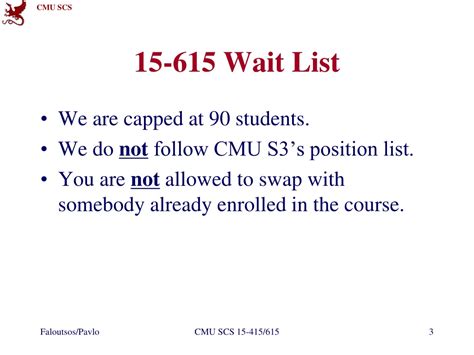 Ppt Carnegie Mellon Univ Dept Of Computer Science 15 415615 Db