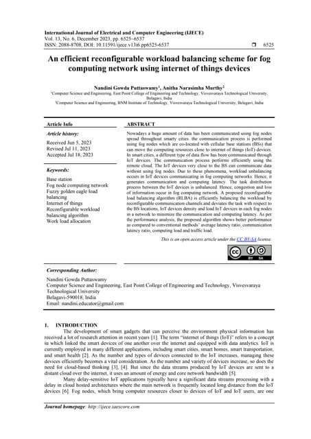 an efficient reconfigurable workload balancing scheme for fog computing