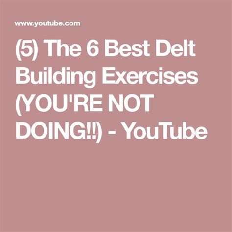 5 The 6 Best Delt Building Exercises YOU RE NOT DOING YouTube