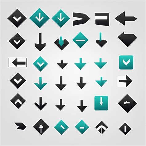 Premium Photo Black Arrow Icons Interface Back Forward Left Right Up