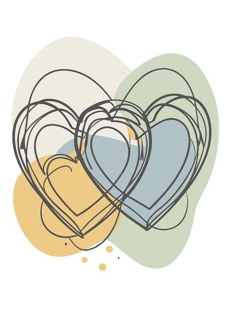 premium vector one line two love sketch drawing abstract minimal