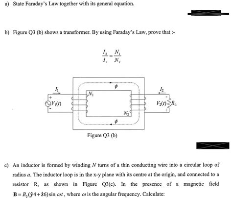 Solved A State Faradays Law Together With Its General Equation B