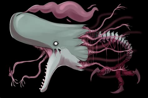 Rule Ambiguous Gender Black Background Blood Bodily Fluids Body Horror Cetacean Empty Eyes