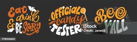 해피 할로윈에 대한 귀여운 글자 할로윈 파티 트릭 오어 트릿 할로윈 초대장 포스터 웹 배너 티셔츠 디자인을 위한 레터링 아트 10월에 대한 스톡 벡터 아트 및 기타 이미지