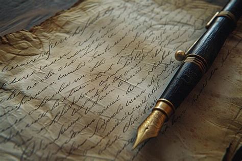Premium Photo Elegant Calligraphy On Parchment Paper