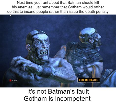 Disagree With Batmans No Kill Rule All You Want He Isnt Responsible