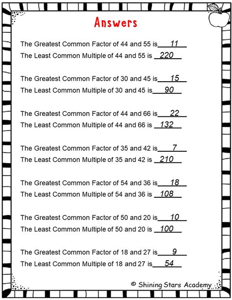 Find Both Greatest Common Factor Gcf And Least Common Multiple Lcm Worksheets Math Problems