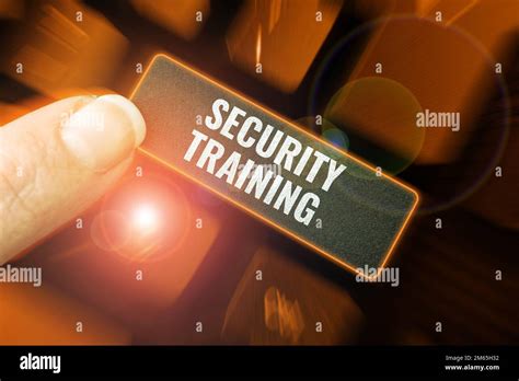 Hand Writing Sign Security Training Business Idea Providing Security
