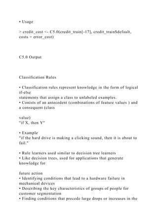 Classification Using Decision Trees And RulesChapter 5 Docx