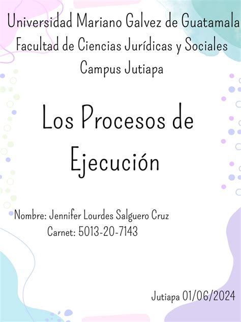 Procesos De Ejecucion Pdf Ley Procesal Liquidación