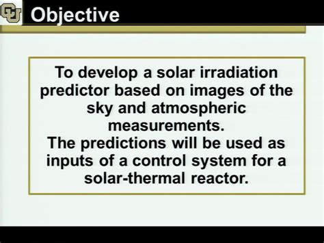 Vision Based Solar Irradiation Prediction For The Control Of Solar Thermal Reactors Aiche