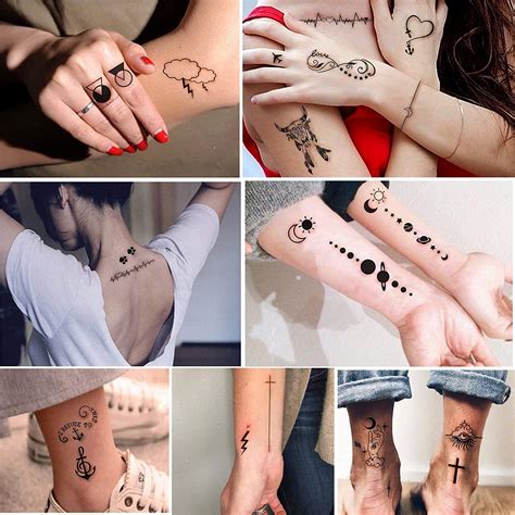 Yazhiji Tiny Waterproof Temporary Tattoos 60 Sheets Moon Etsy