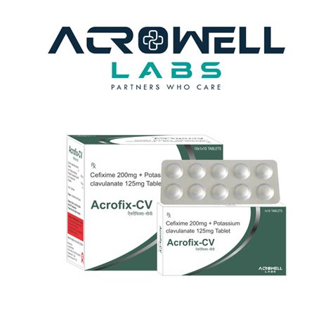 Acrofix Cv Cefixime 200mg Potassium Clavulanate 125mg Acrowell Labs