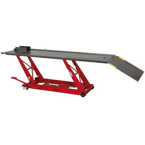 Sealey Mcl500 Single Post Hydraulic Motorcycle Lift 450kg Capacity