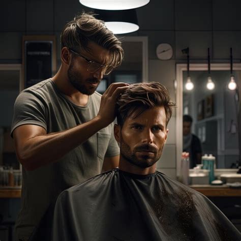 Premium Photo Hair Care A Man Receives A Stylist In A Stylish Salon