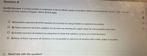 Solved Question 9 Identify Structure If A Linear Function Is