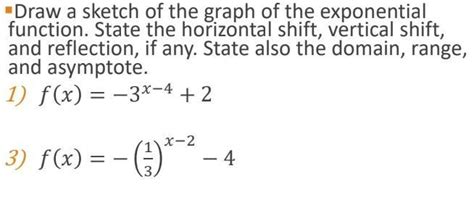 Solved Draw A Sketch Of The Graph Of The Exponential Chegg Com
