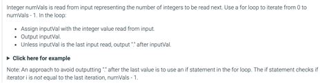 Solved Integer NumVals Is Read From Input Representing The Chegg Com