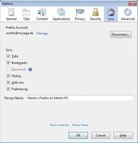 firefox passwords can t be synced if you use a master password ghacks
