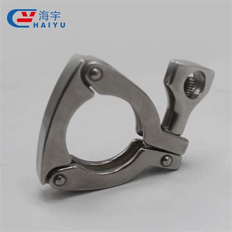 학년 304316l 위생 스테인레스 스틸 더블 핀 클램프 잠금 위생 파이프 클램프 밸브