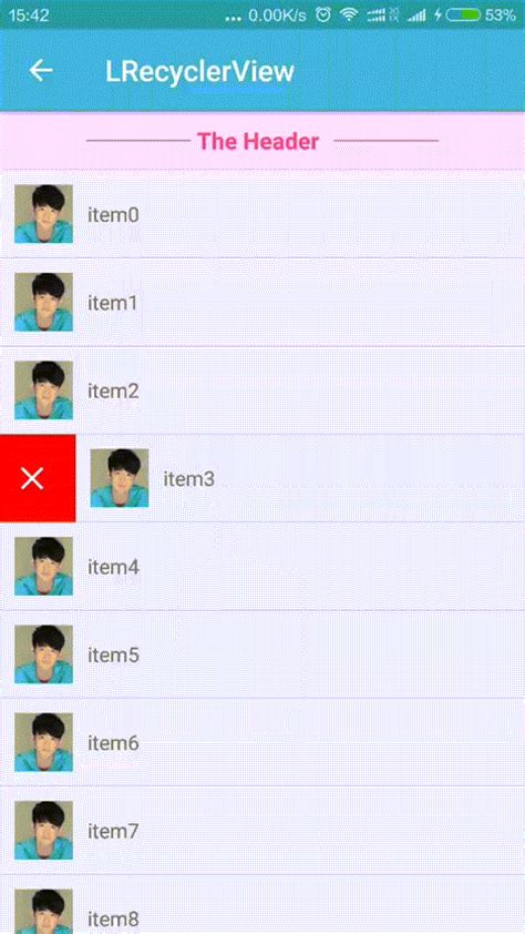Android Lrecyclerview实现item侧滑菜单、长按拖拽item、滑动删除item等功能android