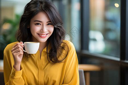 商务女性喝咖啡高清图片下载 正版图片600722826 摄图网